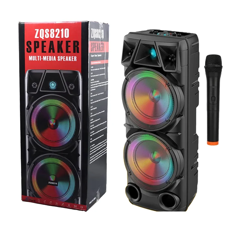 اسپیکر بلوتوثی قابل حمل مدل ZQS8210 میکروفن بیسم دار | فروشگاه موبایل و لوازم جانبی | موبایل 306